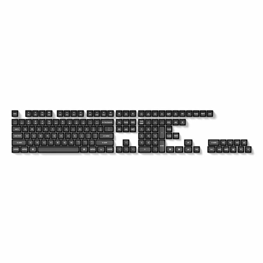 Keychron Double Shot KSA PBT Клавиатурные клавиши White On Black