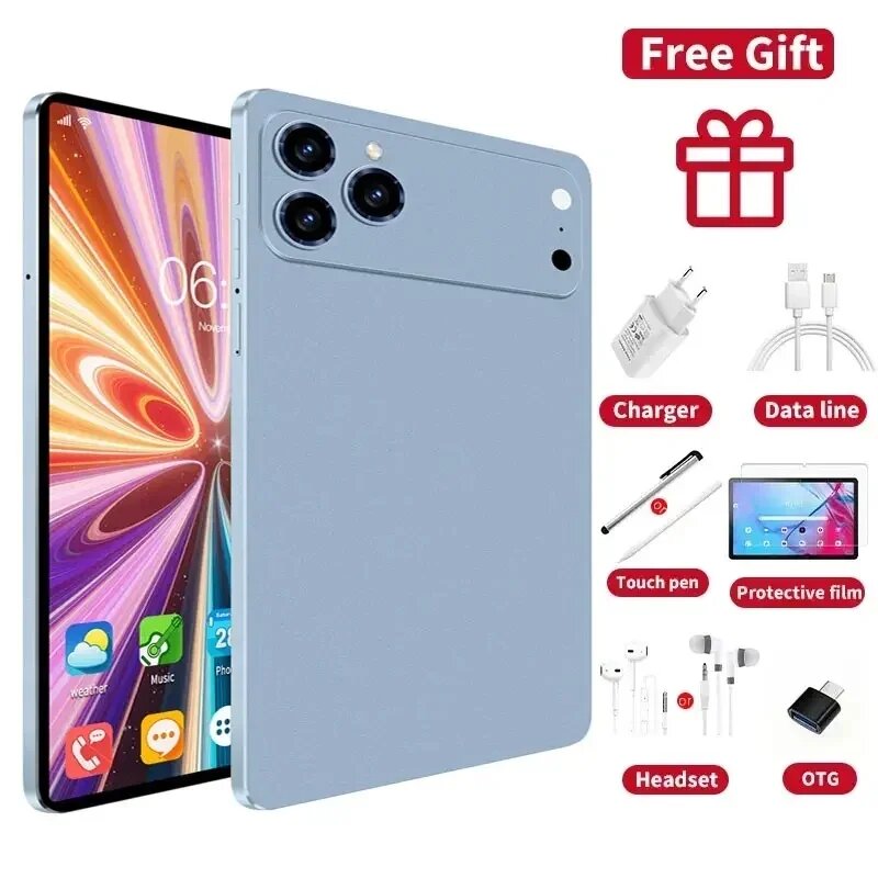 IPad 17 Pro Max 12 дюймов с клавиатурой 16GB 1TB, Синий, Blue