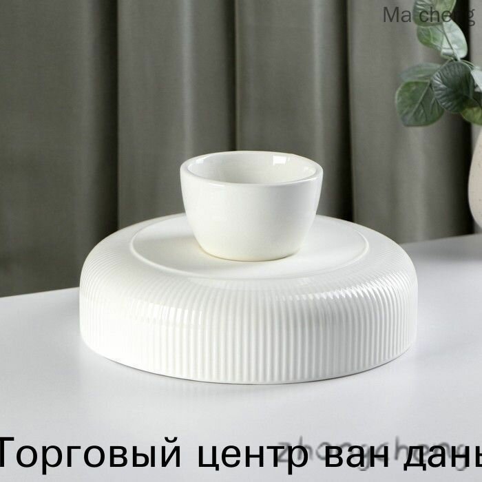 Блюдо сервировочное, 1 шт, Керамика, Фаянс, диаметр 21 см