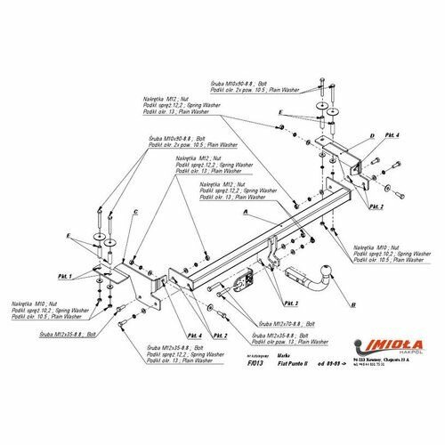 Фаркоп VOLKSWAGEN (BORA estate (excl. 4motion)) IMIOLA f013