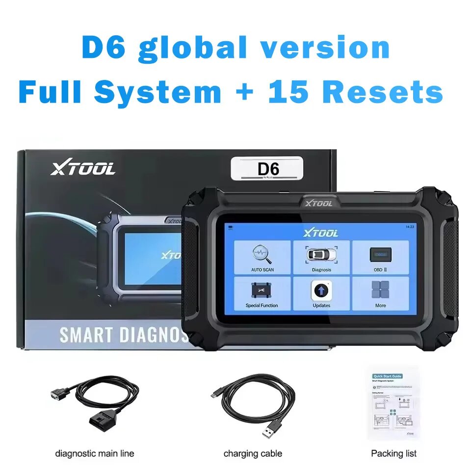 XTOOL D6 Автомобильные диагностические инструменты Все системы 15+ сбросов Автоматический сканер OBD2 XTOOL D6S 30+ сервисов встроенный CAN FD Безлимитное бесплатное обновление на всю жизнь