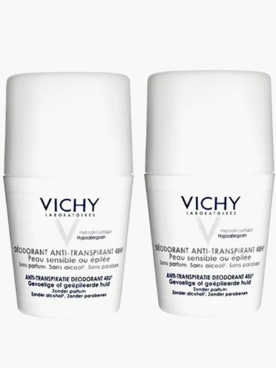 VICHY Дезодорант Шариковый для Чувствительной Кожи 48 Часов, 2 штуки по 50 мл