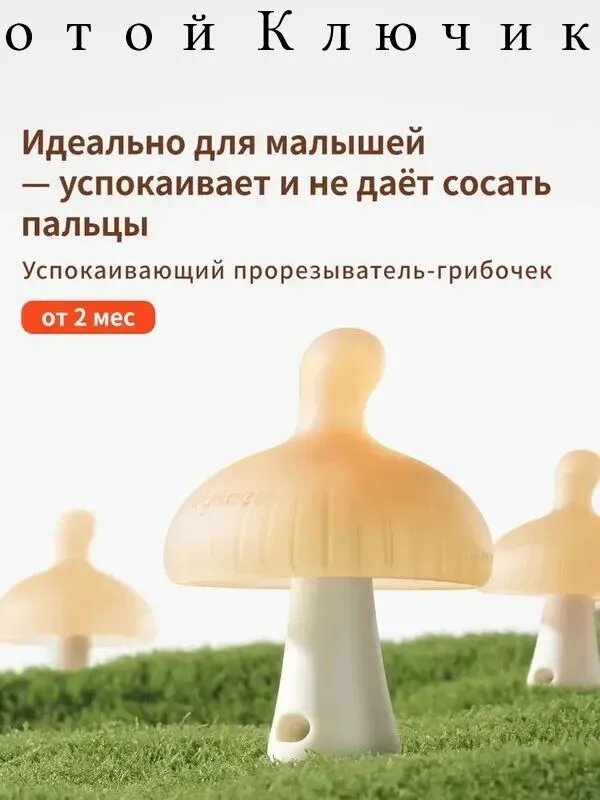 Прорезыватель для зубов для новорожденных силикон грибок, 2+