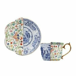 British Style Luxury Coffee Cup And Saucer Set With Gold Handel Ceramic Cappuccino Afternoon Tea Cup Tea Set With Gift Box|Coffee Cups & Mugs