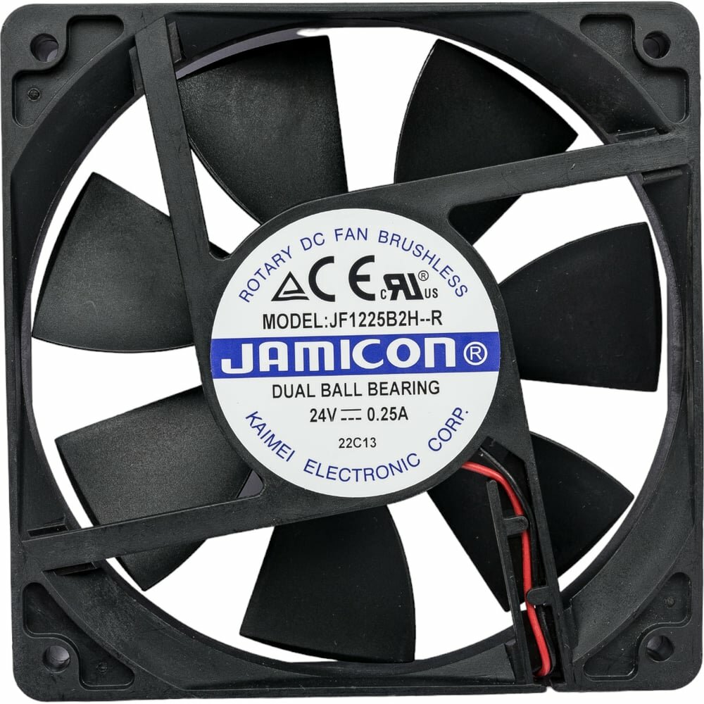 Вентилятор JAMICON JF1225B2H 120х120х25 24В с разъемом 2 конт. MOLEX 5239-2(PHU-2) С00034856 — фото 1