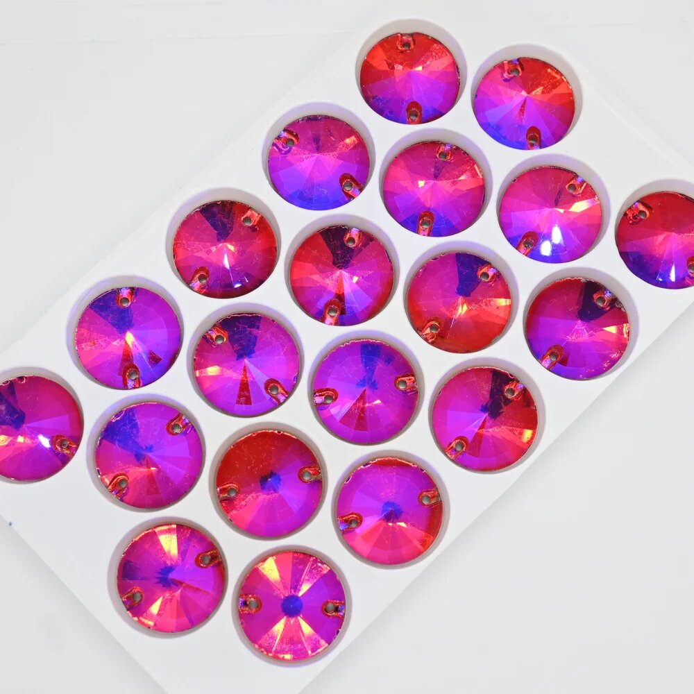 Стразы OUCEY Сиам AB стекло для рукоделия 10mm 60pcs