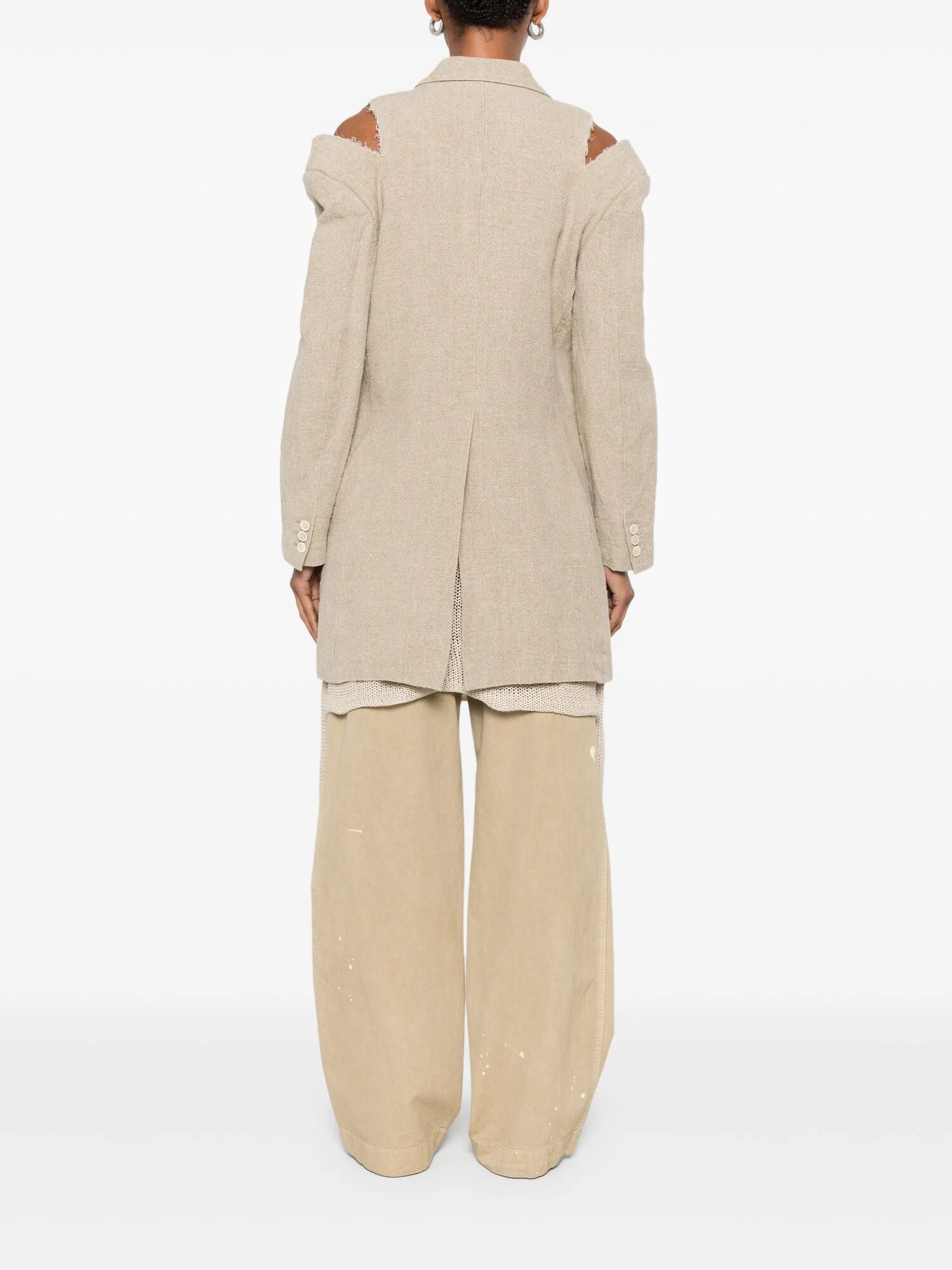 Пальто COMME des GARCONS Cut-out frayed coat, размер 44, разноцветный — фото 1