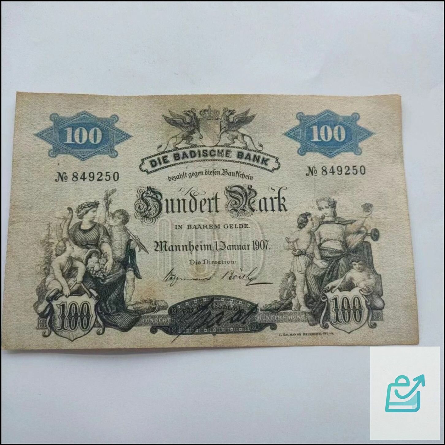 Банкнота Германии 100 марок 1907 года, коллекционная раритетная бумажная денежная знак