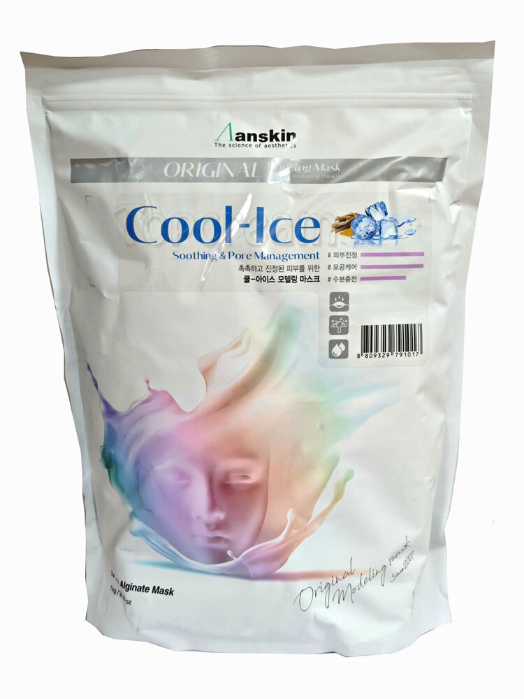 ANSKIN Альгинатная маска охлаждающая и успокаивающая с экстрактом мяты 1 кг Original Cool-Ice Modeling Mask Refill