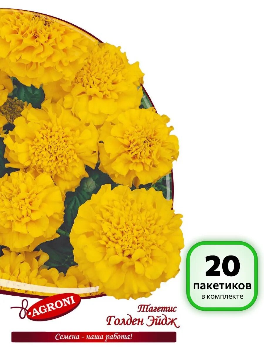 (20 шт.) - Семена Тагетес прямостоячий Голден Эйдж (0,3г)