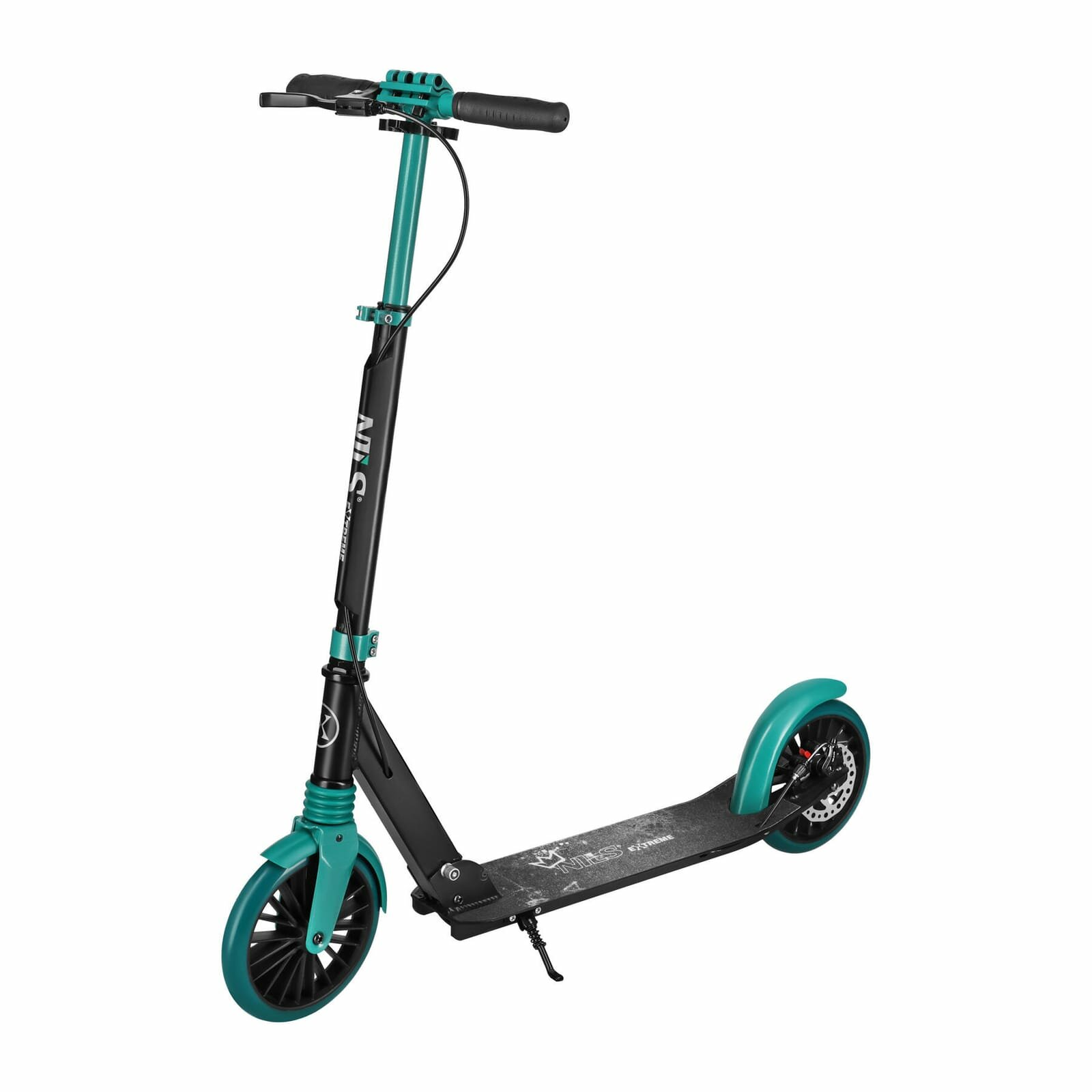 DECATHLON самокат складной городской NILS Extreme HM181T, черный/зеленый