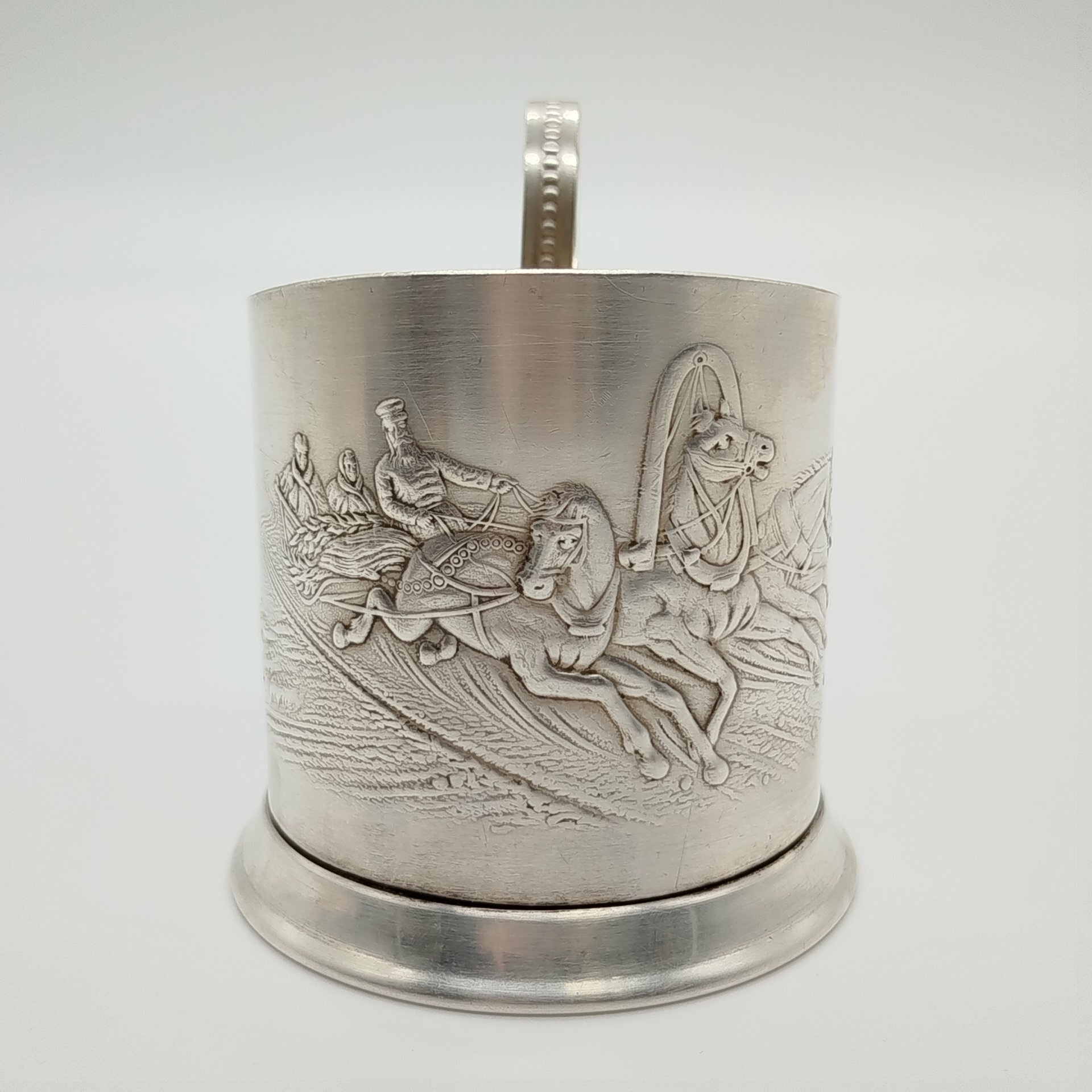 Подстаканник «Зимняя тройка», мельхиор (медь-никель)