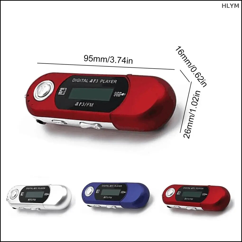Мини-MP3-плеер USB2.0, серебристый, без карты памяти, Там есть экран — фото 1