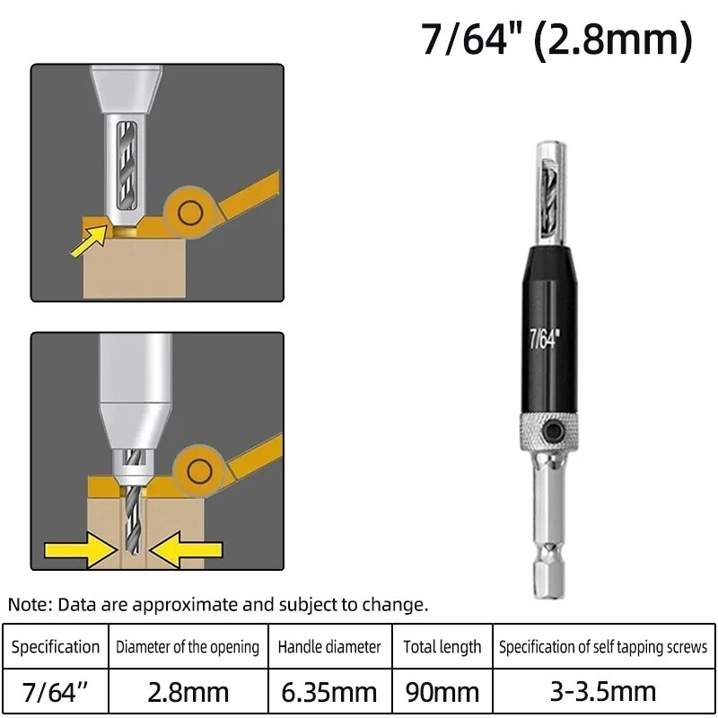 Самоцентрирующие сверла-фрезы ManPingLu для дверей и окон 1Pc 2.8mm-Black