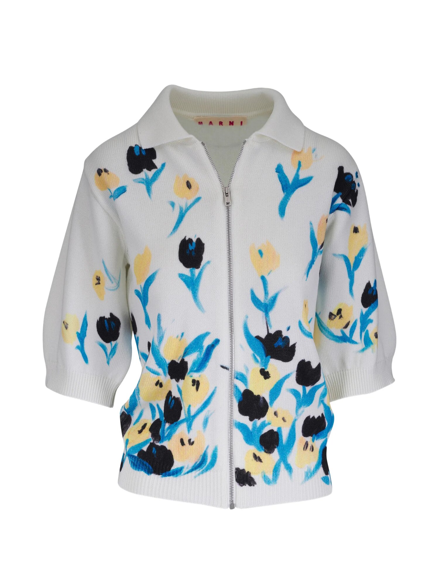 Кардиган Floral-print zip-up cardigan
