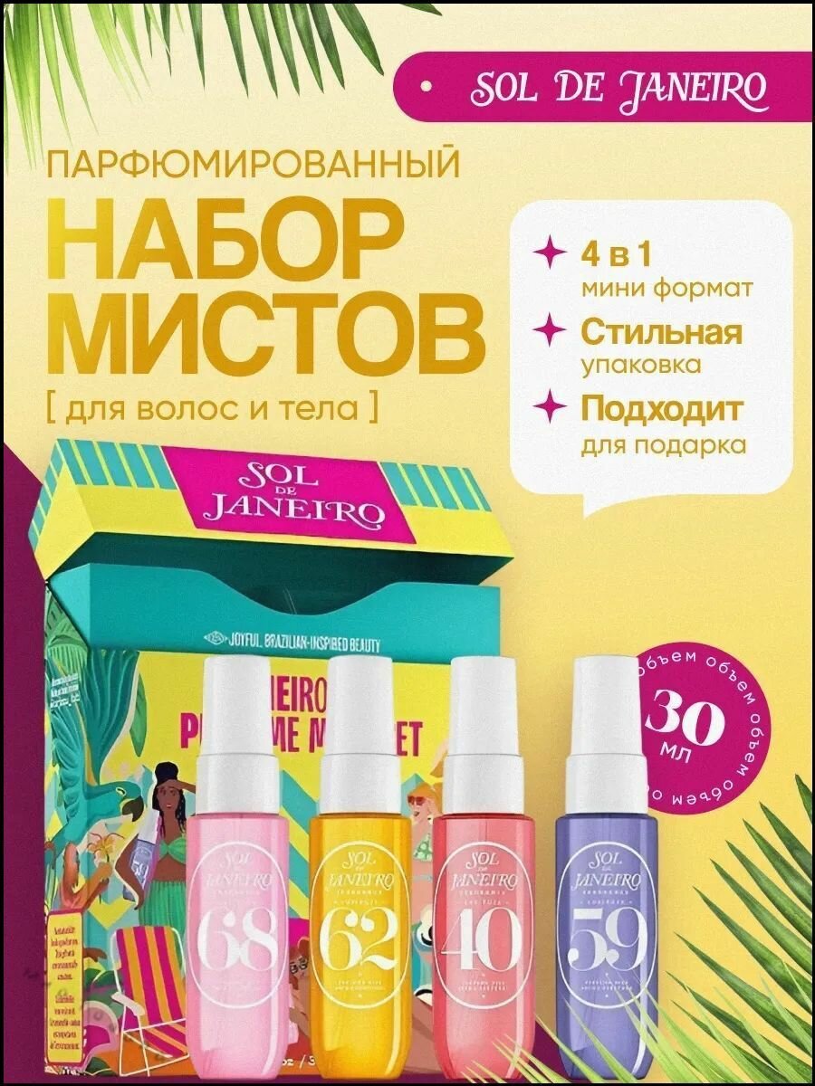 Популярный набор ароматизированных спреев, вдохновленный стилем Cheirosa от Sol de Janeiro