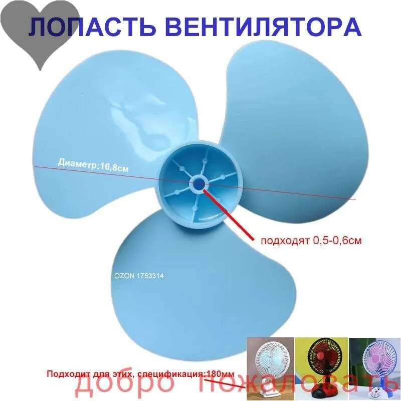 Лопасти вентилятора, рабочее колесо 16,8 см для обычных моделей диаметром 180 мм, небольших вентиляторов