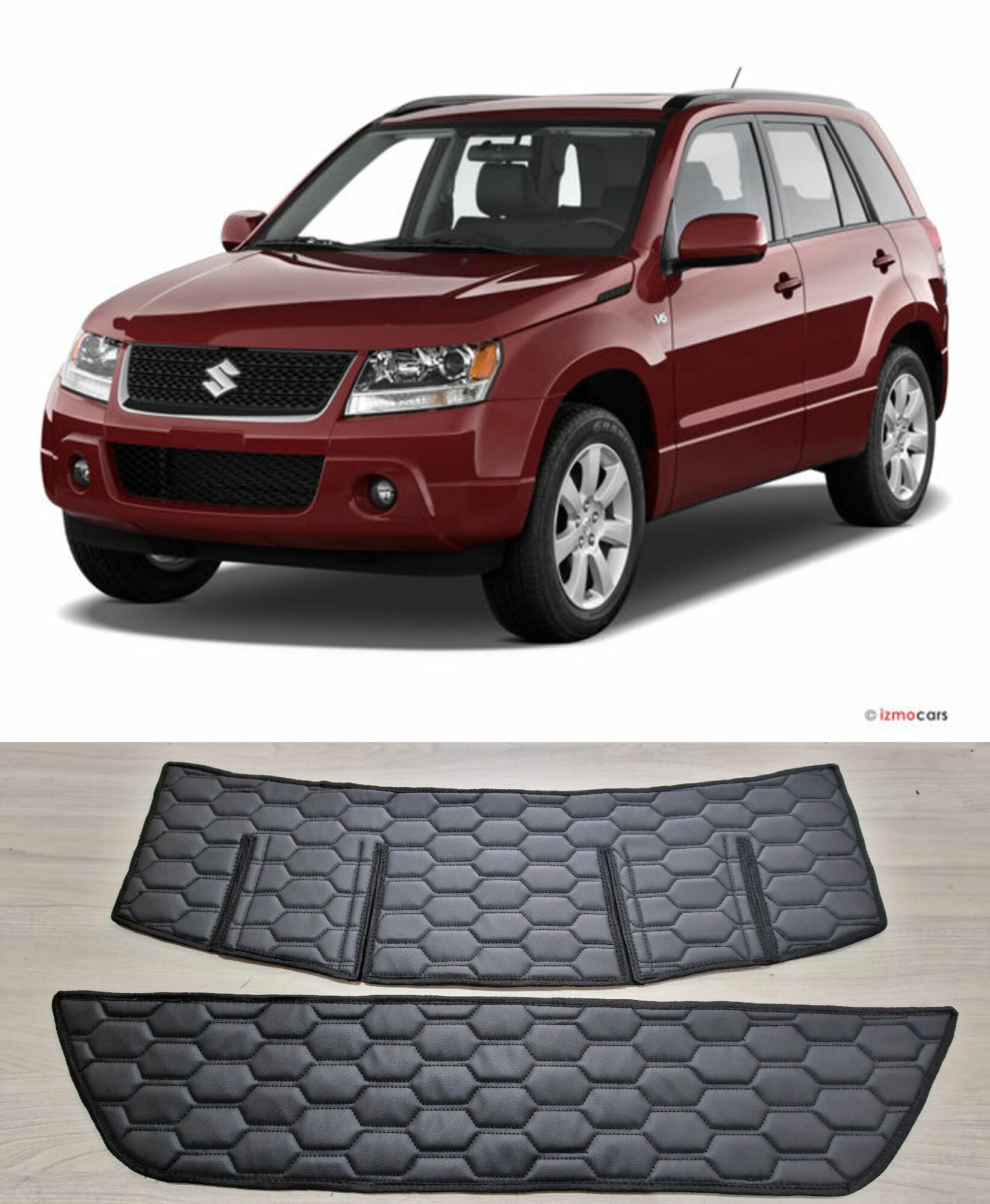 Утеплитель радиатора Экономия топлива Suzuki Grand Vitara Сузуки Гранд Витара (2008 -2012) Рестайлинг кармашки