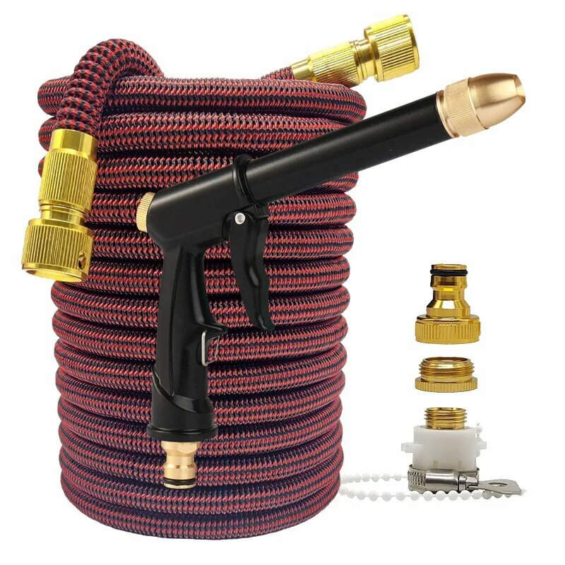 Расширяющийся садовый шланг из резины 75 футов, Hose with gun 3