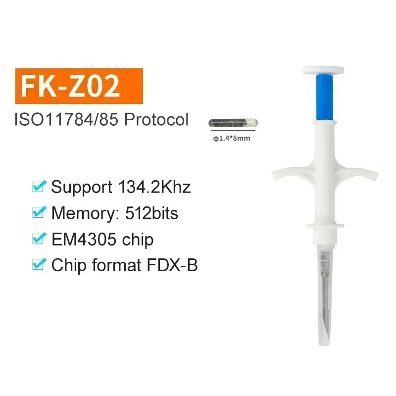 Микрочипы EM4305 для животных 100 шт 100pcs 1.4x8mm