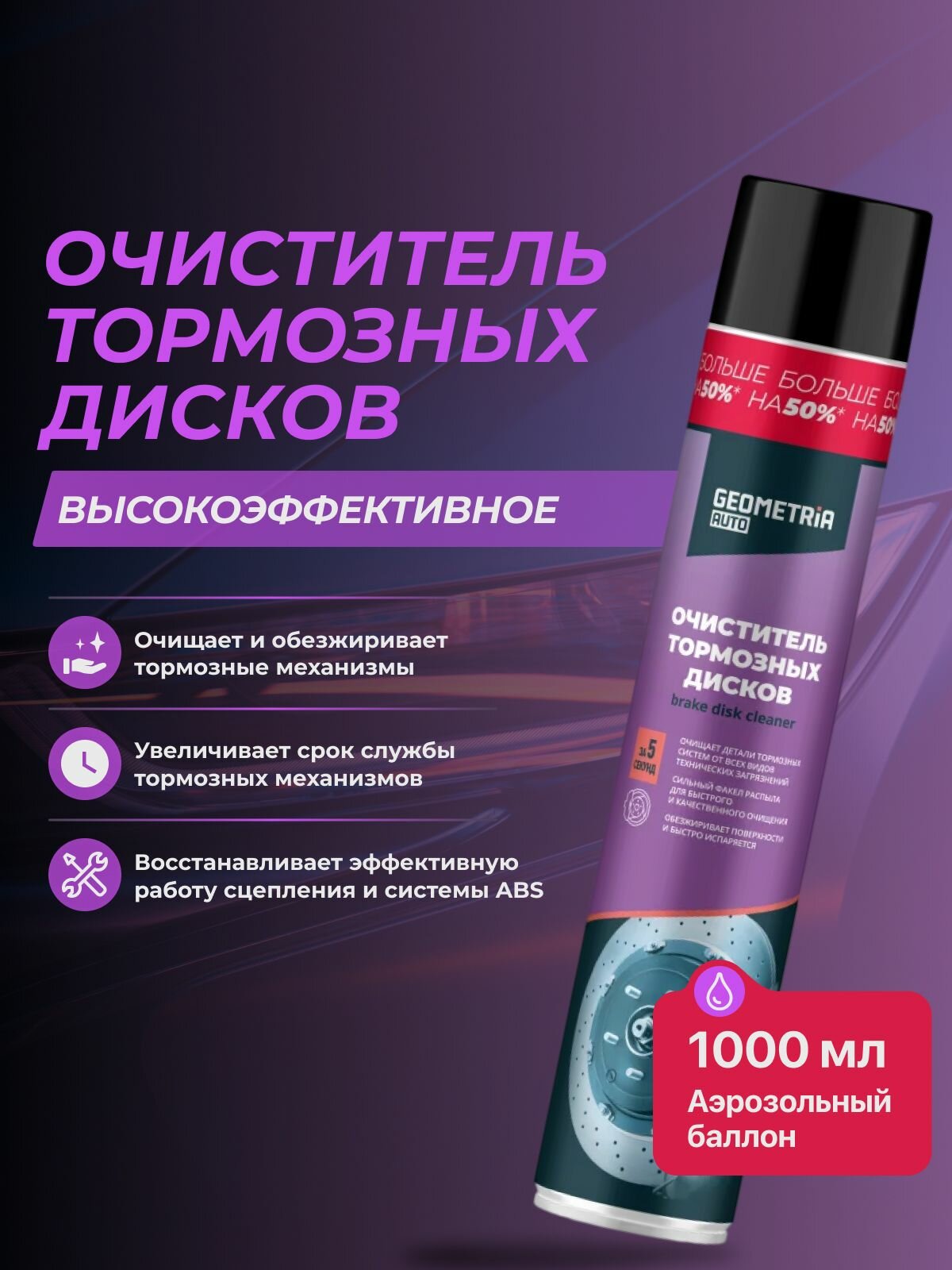GEOMETRIA, Очиститель тормозной системы, 1000мл