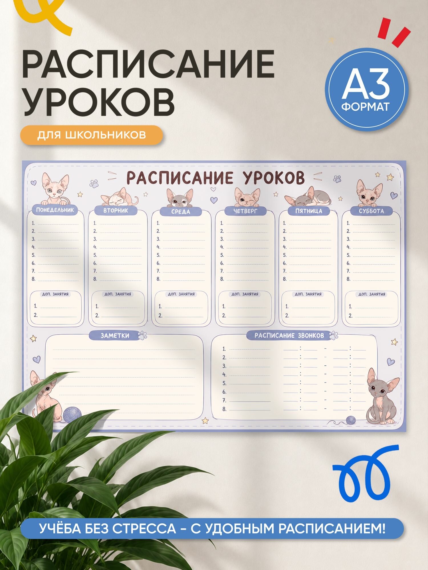 Расписание уроков Котики