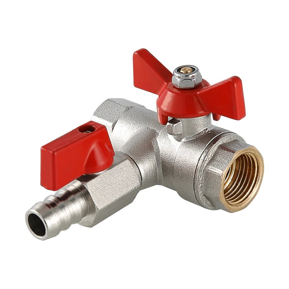 Шаровой кран Valtec с обратным клапаном и дренажом 1/2" внутренняя-внутренняя VT.248. N.04