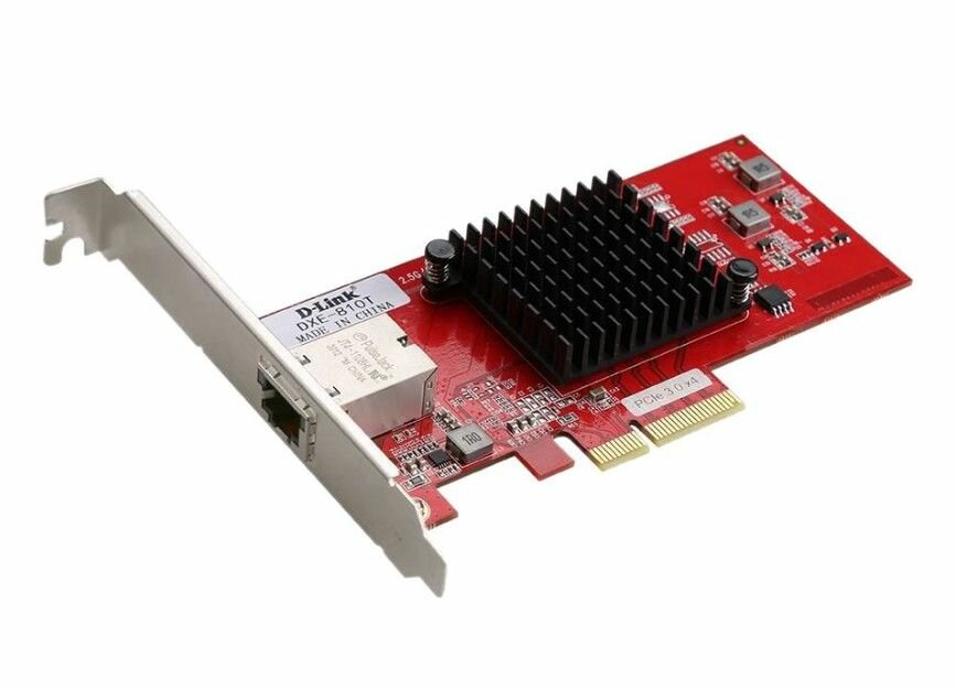 D-Link Dlink DXE-810T rev. B1 ( формат DXE 810T и XG-C100C ) 10-гигабитная сетевая карта для компьютеров и серверов PCI-E x4, содержит 1 разъём RJ45 10 Gbit