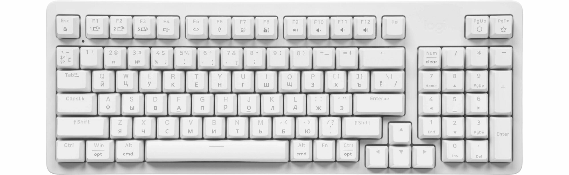 Клавиатура Logitech K868 механическая белый USB беспроводная BT/Radio (920-013913)