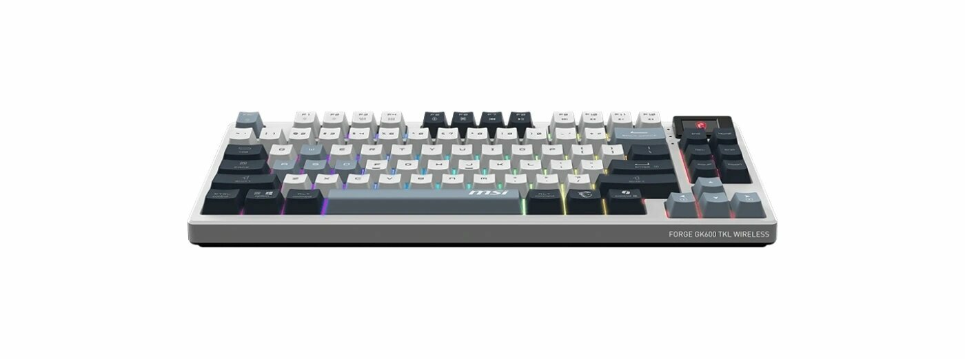 Клавиатура MSI GK600 механическая белый/синий USB беспроводная BT/Radio Multimedia for gamer LED (S11-43RUP01-HH9) каб:1.8м