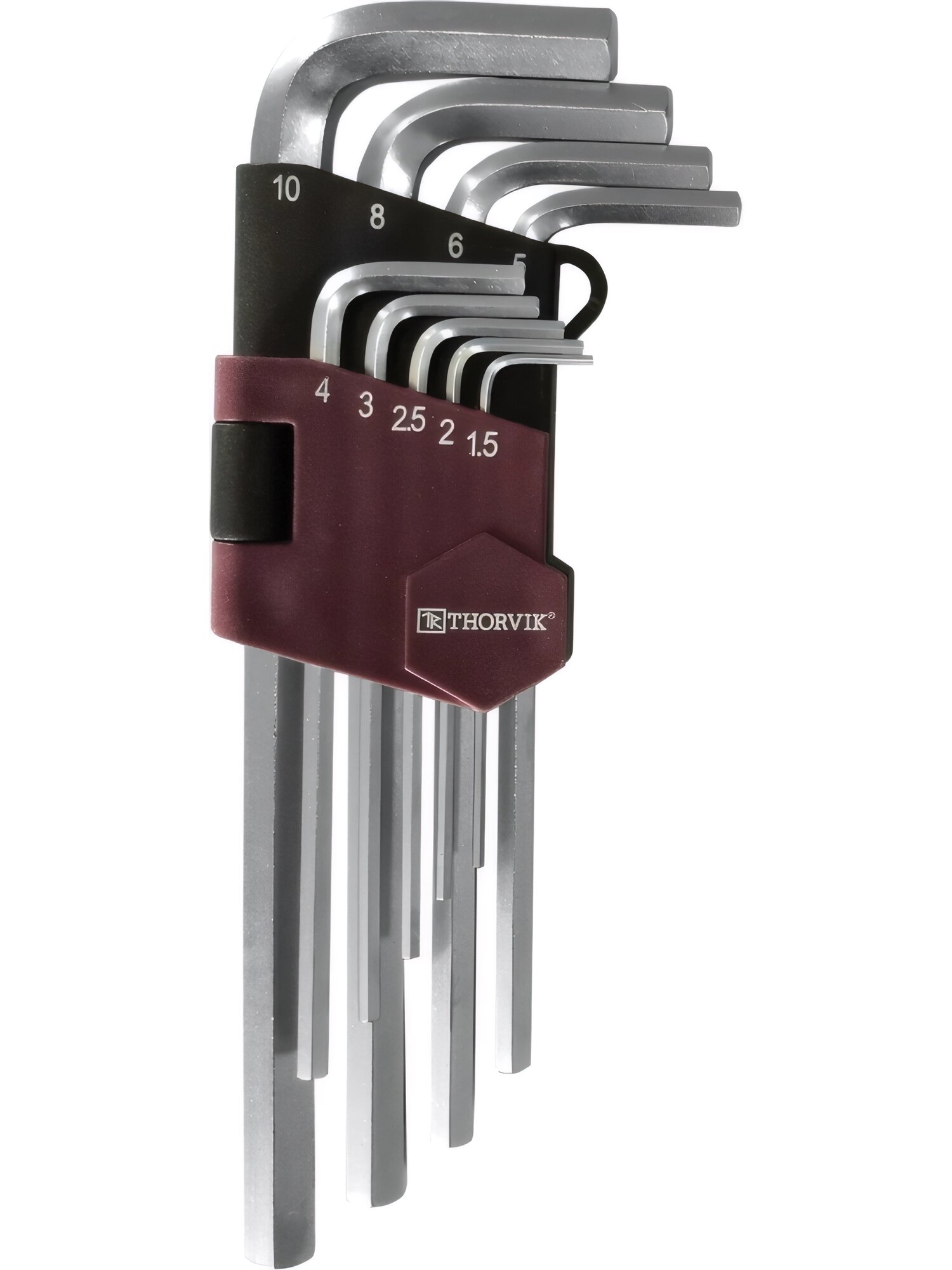 Набор ключей торцевых шестигранных Thorvik HK9S H1.5-H10, 9 предметов
