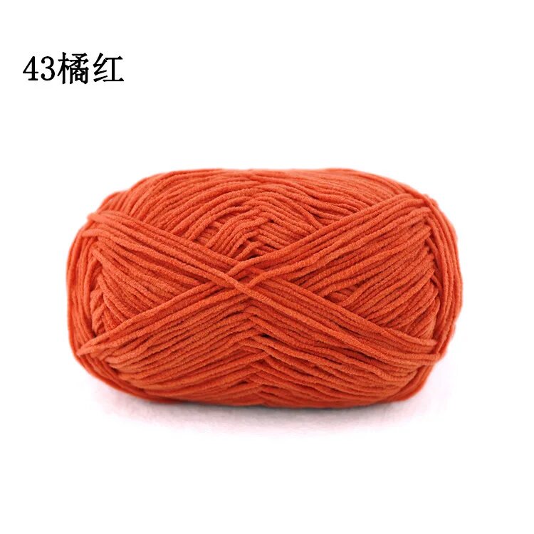Оранжевая пряжа Chenille 43, 40г, 145м