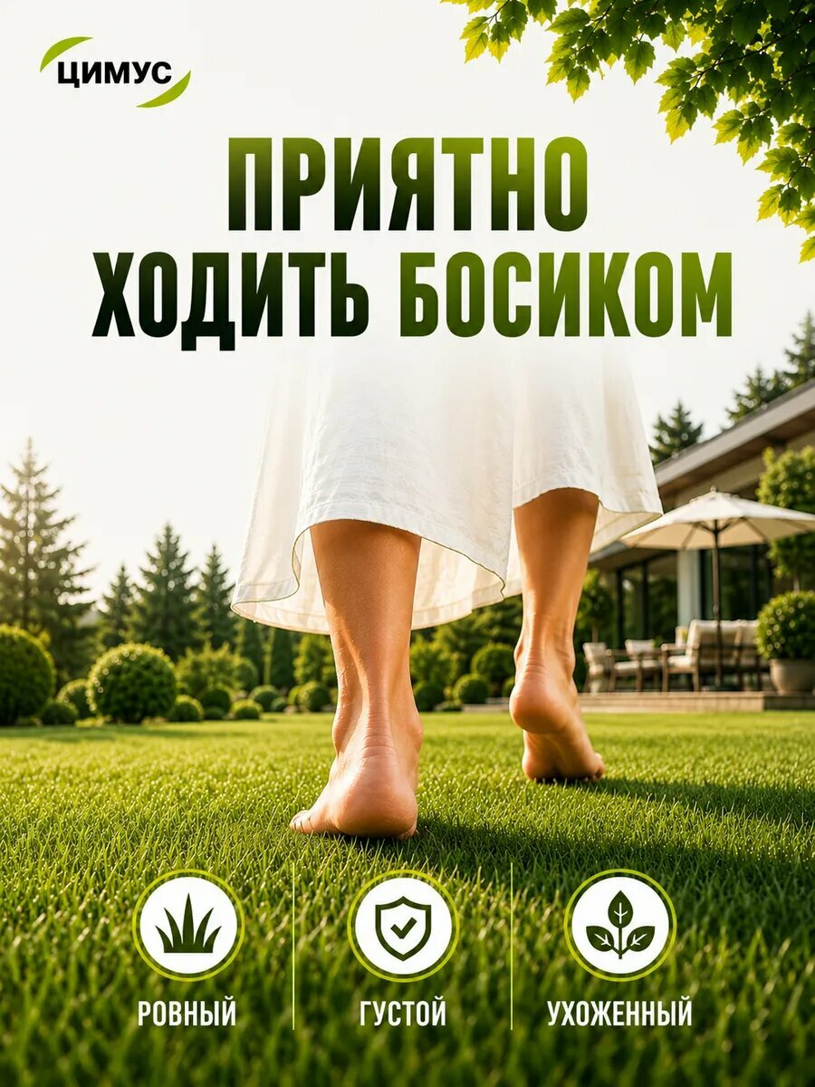 Газонная трава семена Цимус, износостойкая, многолетняя, 5 кг — фото 1