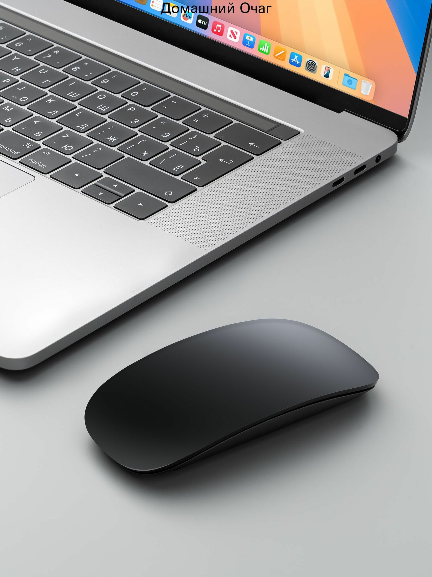 Мышь беспроводная Air Mouse для ноутбука / компьютера MAC, Windows, алюминий, черный, сенсорная, 71108