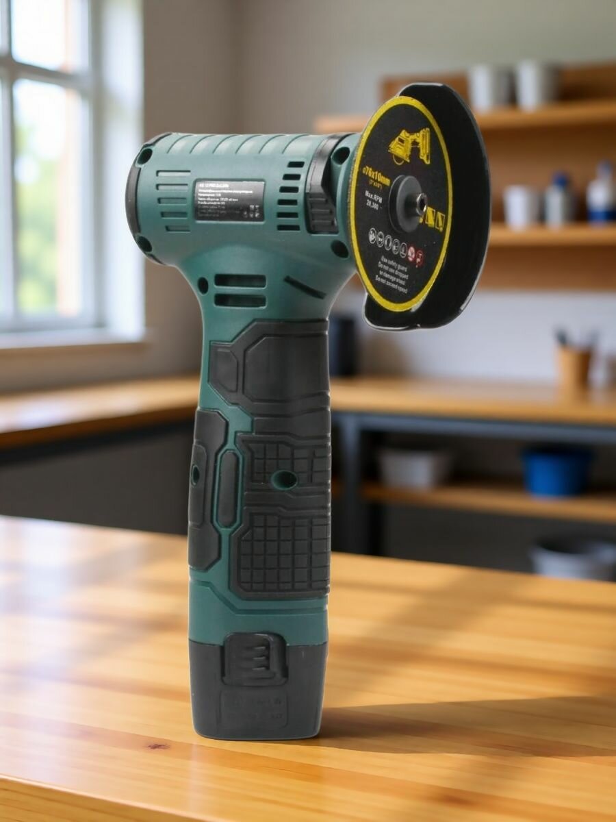 Углошлифовальная машина аккумуляторная Zitrek AG 12 PRO, 75мм, 12B, 2x2.5Ач, комплект дисков, 085-1120 аккумуляторная УШМ болгарка аккумулятор 12V