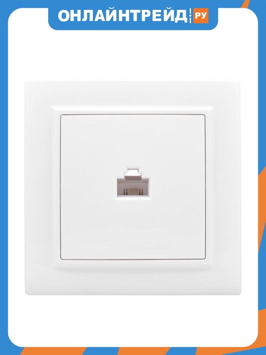 Розетка Ekf Basic Минск RJ-45 1-местная СП белая (ERK01-035-10)