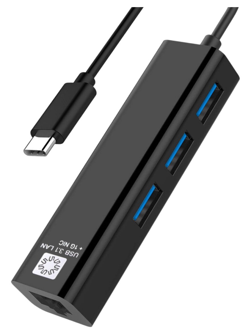 Кабель-адаптер 5BITES UA3C-45-10BK USB3.1 / 3*USB3.0 / RJ45 1G / BLACK
