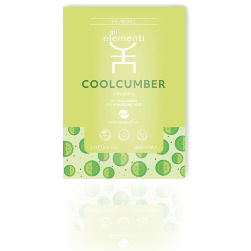 GLI ELEMENTI Патчи для глаз освежающие с огурцом и гиалуроновой кислотой Cucumber Refreshing Eye Patches, 3х2 мл