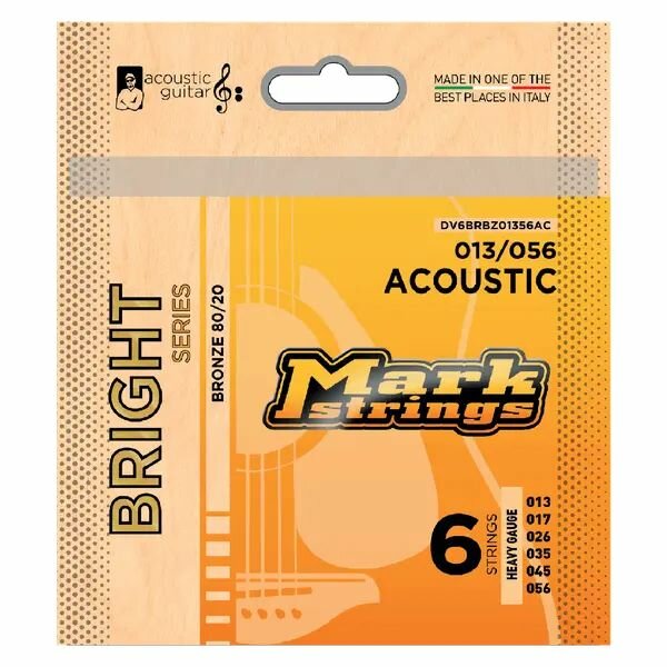 Струны для акустической гитары Markbass Bright Series Bronze 80/20 13-56