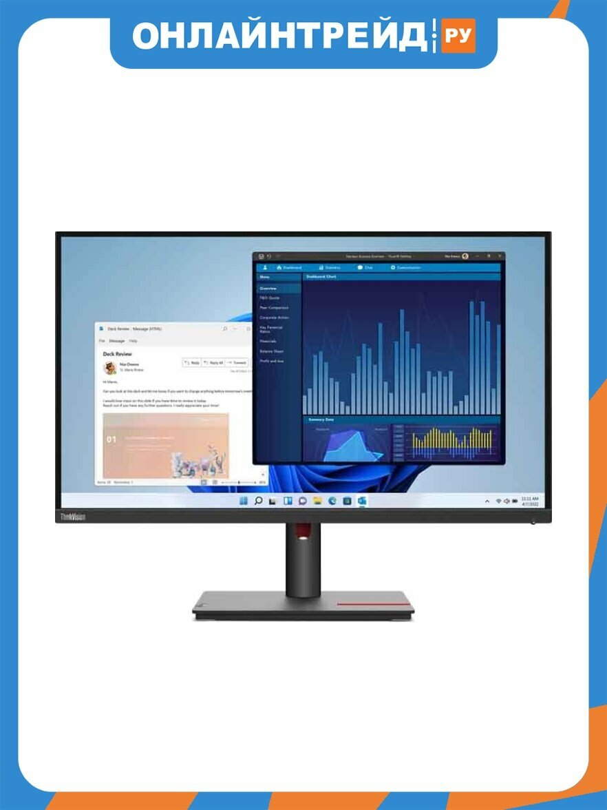 Монитор Lenovo ThinkVision T27P-30 27" Black