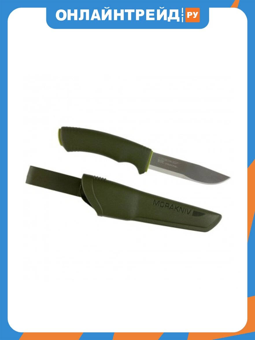 Нож Morakniv Bushcraft Forest, нержавеющая сталь, зеленый, блистер