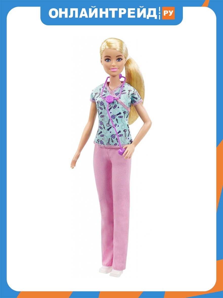 Кукла Barbie DVF50/GTW39 Кем быть? Медсестра