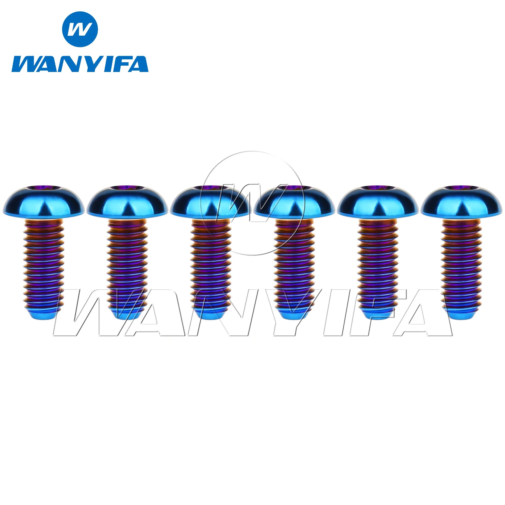 Wanyifa титановые болты M3/M4/M5x6 6 шт. M5, Burn Blue, 10mm