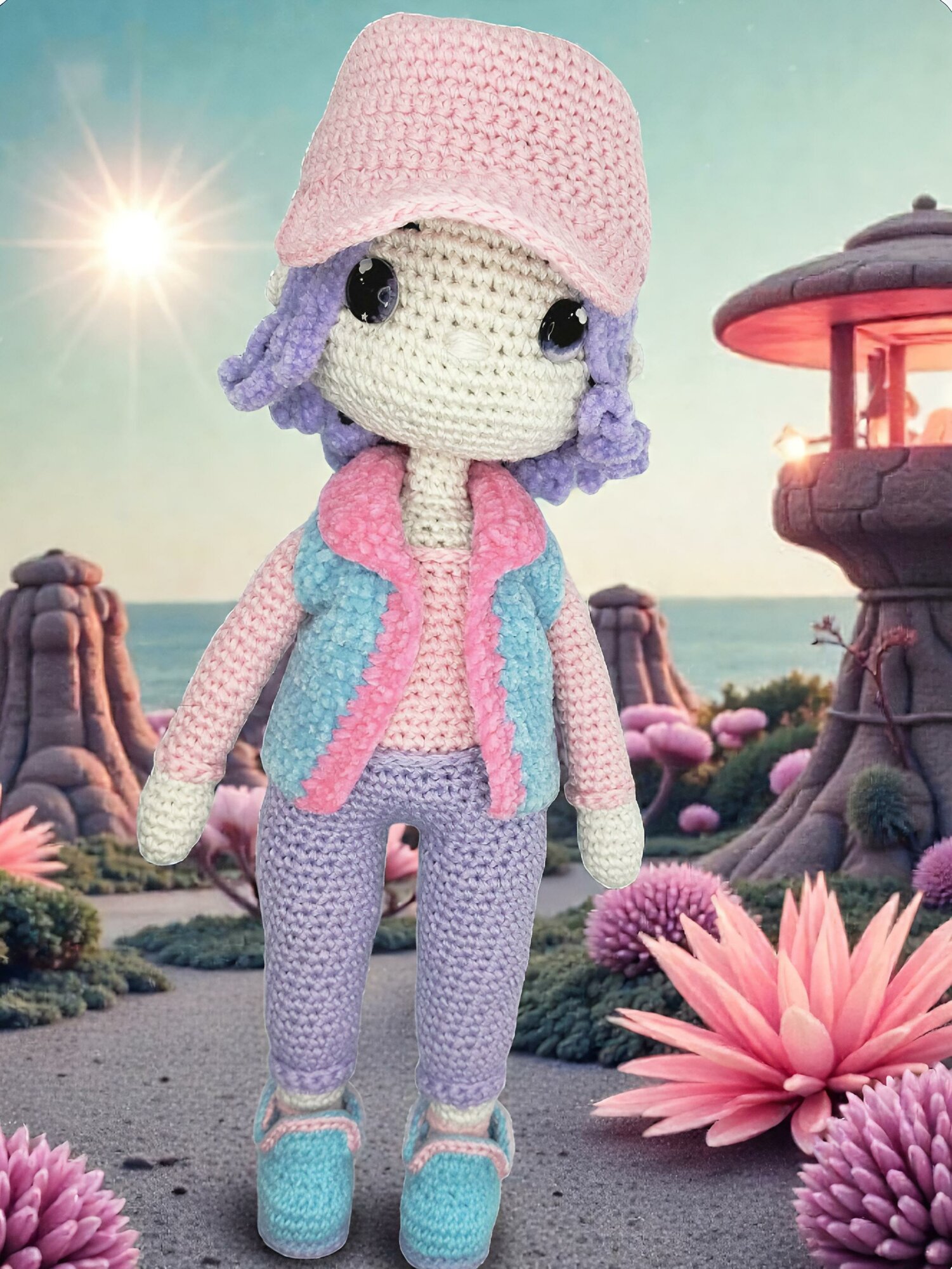 Интерьерная кукла YushKa Handmade "Путешественница", ручная работа, 20см