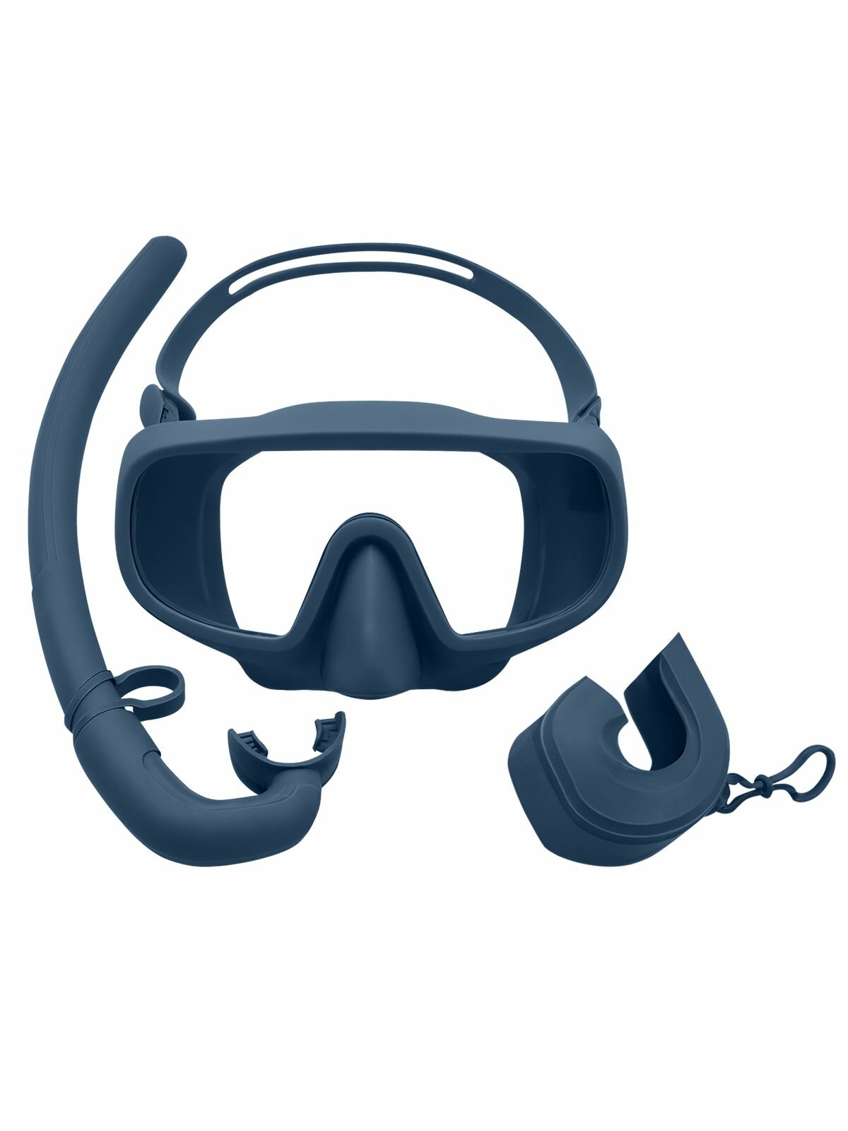 Очки для плавания Goodly PRO, маска для снорклинга с трубкой, темно-синий