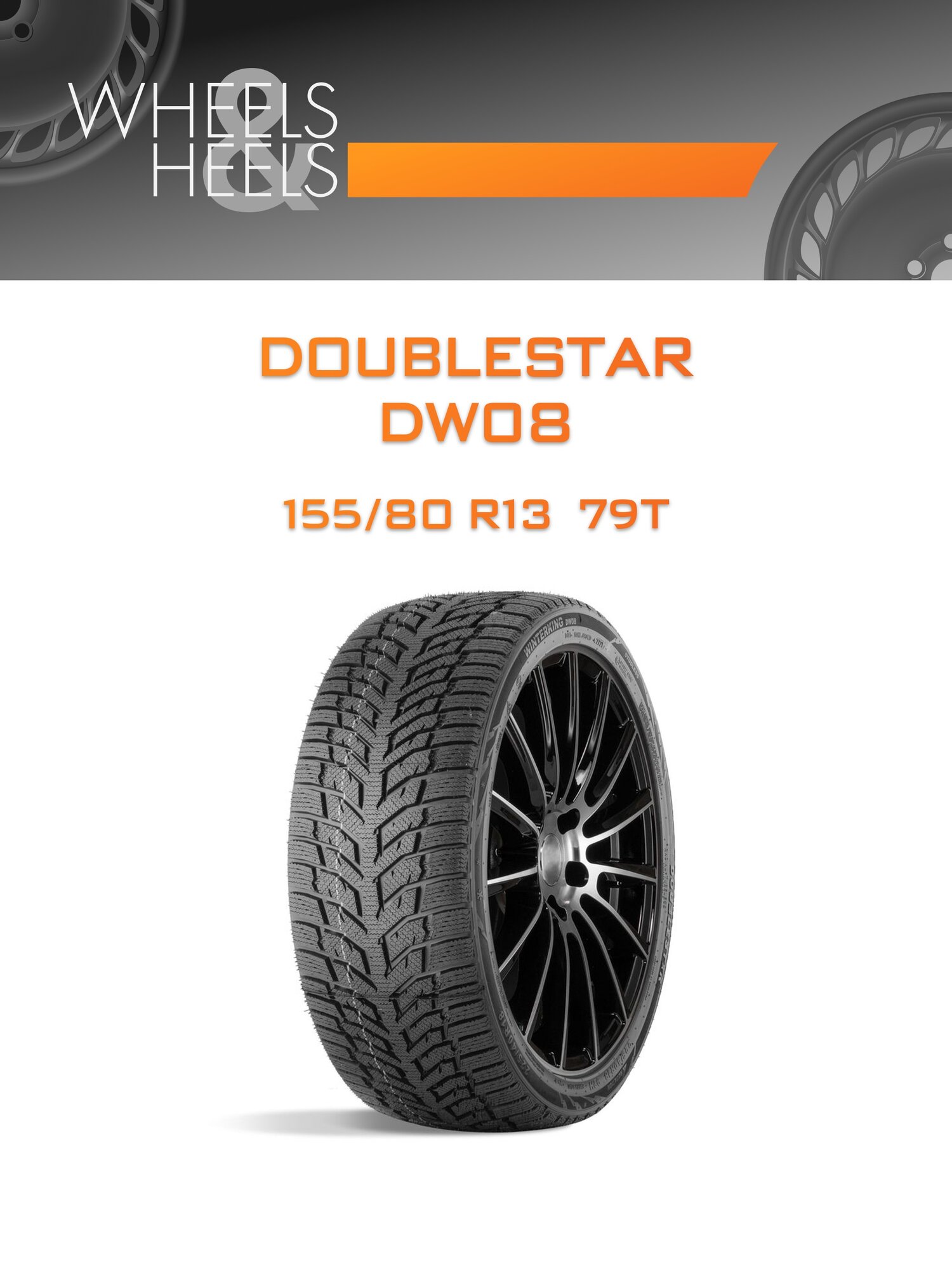 Шина автомобильная DoubleStar DW08 155/80 R13 79T WINTER, зимняя, универсальная