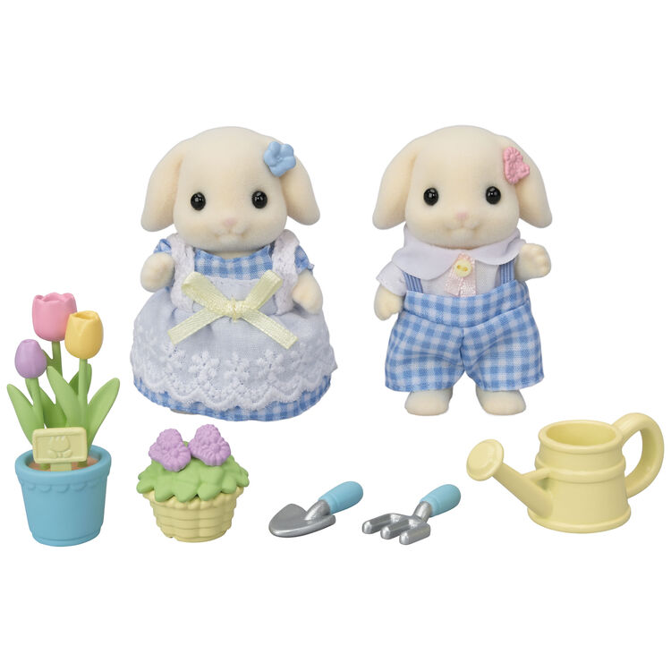 Игрушки унисекс Sylvanian Families Bunny Brother and Sister Flower Garden Set, 20 см