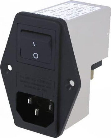 SCHURTER 4304.4004 Разъем: питания AC, гнездо, "папа", 6А, 250ВAC, IEC 60320, -25-85 град. C, 1шт