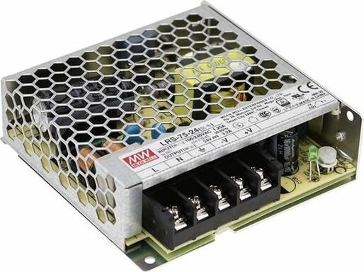 Импульсный блок питания MEAN WELL ENTERPRISES CO. LRS-75-24 Блок питания импульсный модульный 76,8Вт 24В DC 3,2А 300г 1шт