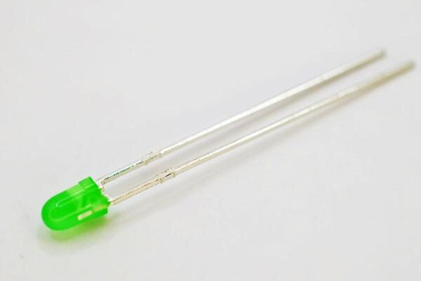 Светодиод KINGBRIGHT L-7104LGD LED 3mm green 1?3mcd 50 град. Front: convex 2?2.5V No.of term: 2 1шт